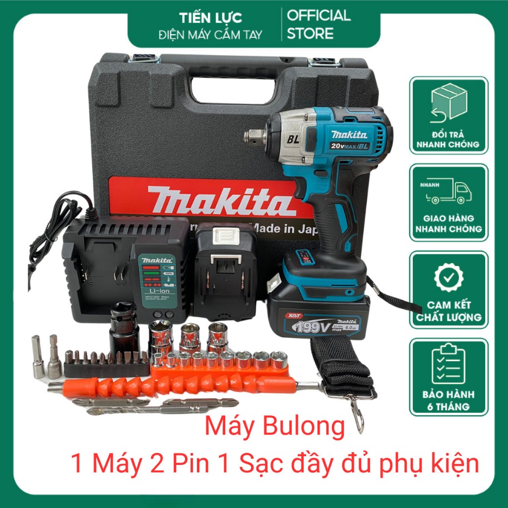 Máy Siết Bulong 199V Không Chổi Than, 3 Đèn Led Trợ Sáng, Motor Bruschless | Shopee Việt Nam