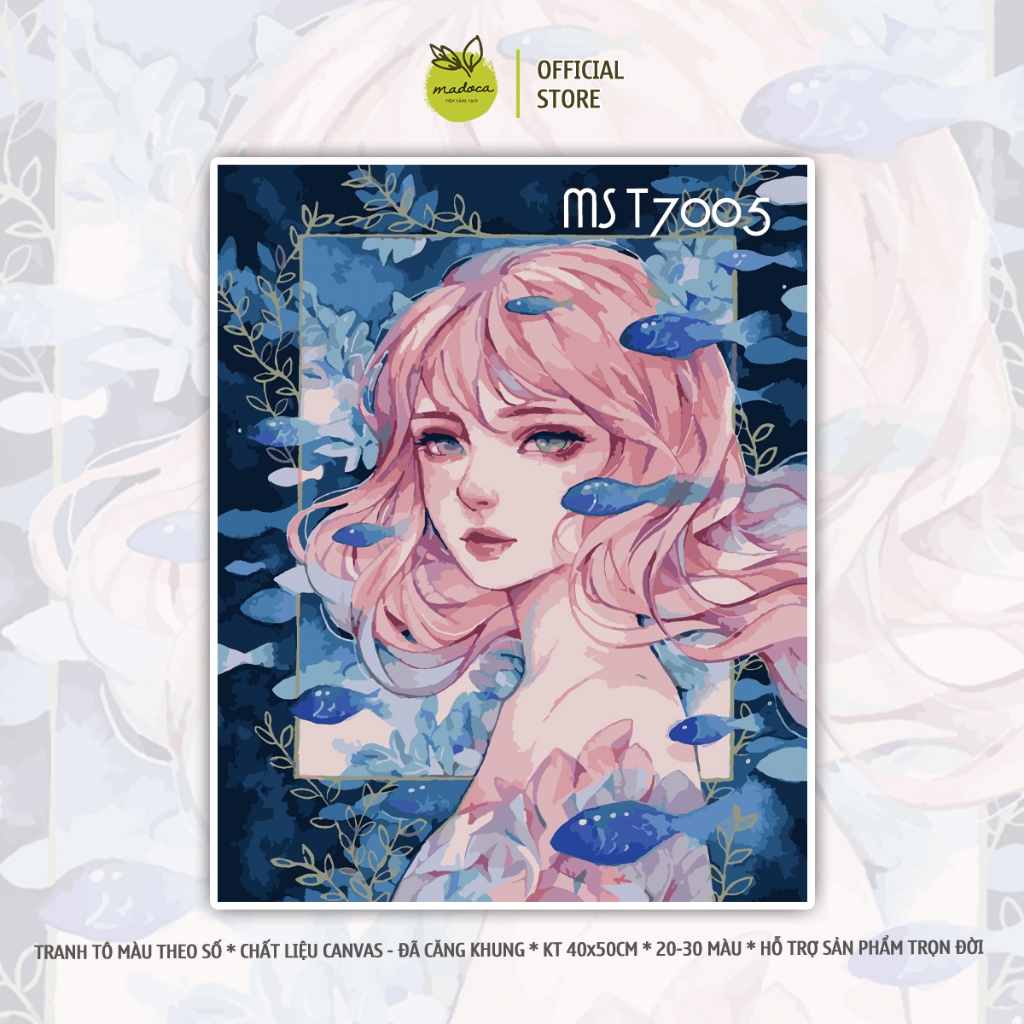 Tranh tô màu theo số, tranh số hóa, tranh tô màu số hóa Madoca -T7005 40x50 Có Khung | Shopee ...