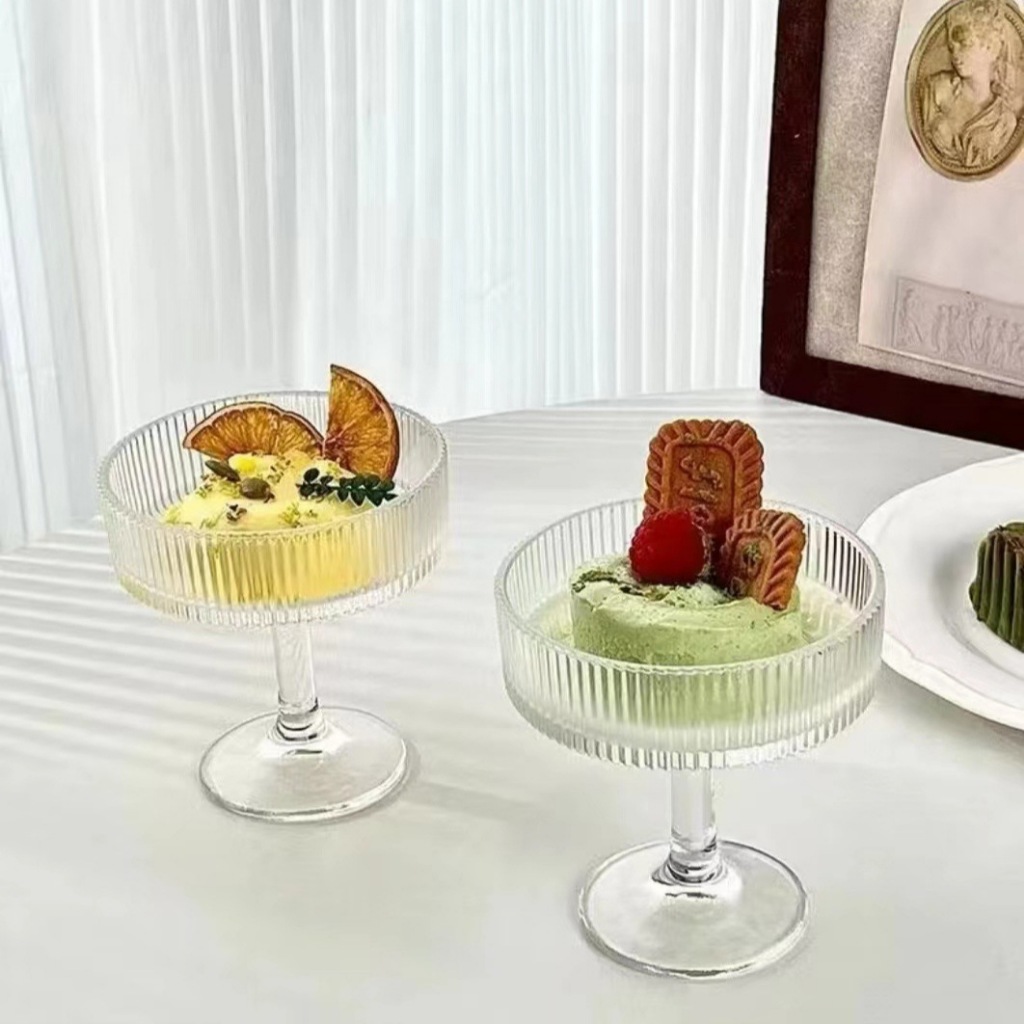 LY ĐỰNG KEM COCKTAIL SỮA CHUA HOA QUẢ THỦY TINH CAO CẤP ĐẸP DÀY DẶN SỌC ...