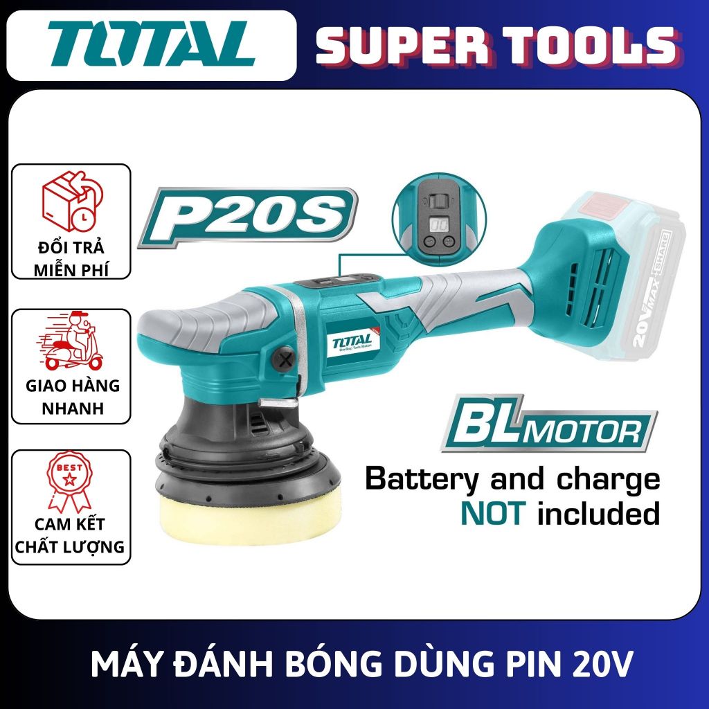 TOTAL Máy đánh bóng dùng pin 20V TAPLI2002 | Shopee Việt Nam