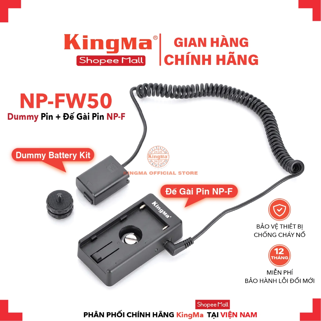 Bộ Đế Gài Pin NP-F Và Dummy Pin, Pin Ảo NP-FW50 KingMa . Phiên Bản Mới ...