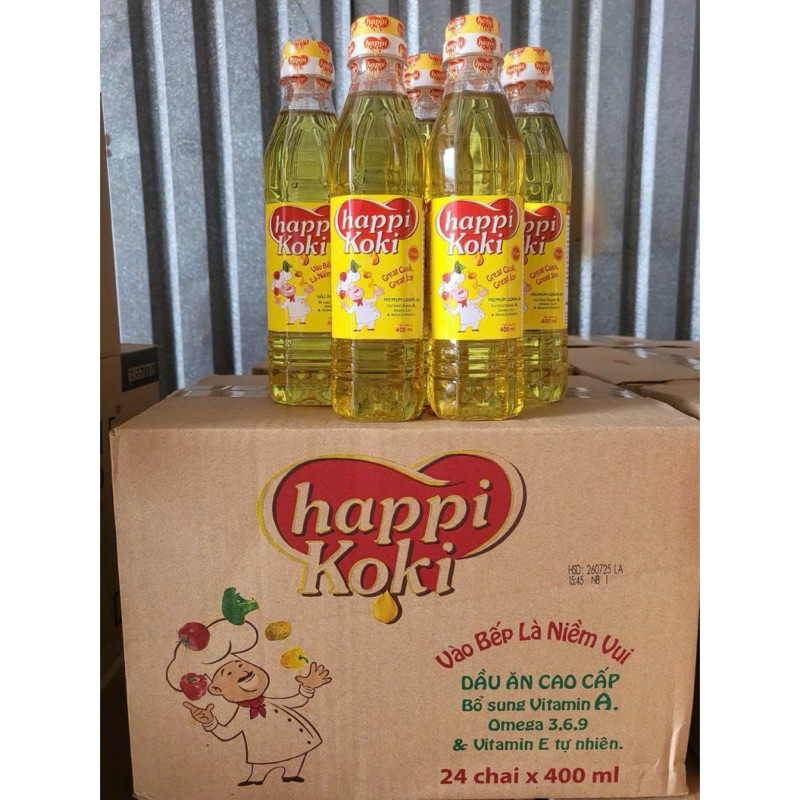 Thùng 24 Chai Dầu Happy Koki 400ml | Shopee Việt Nam