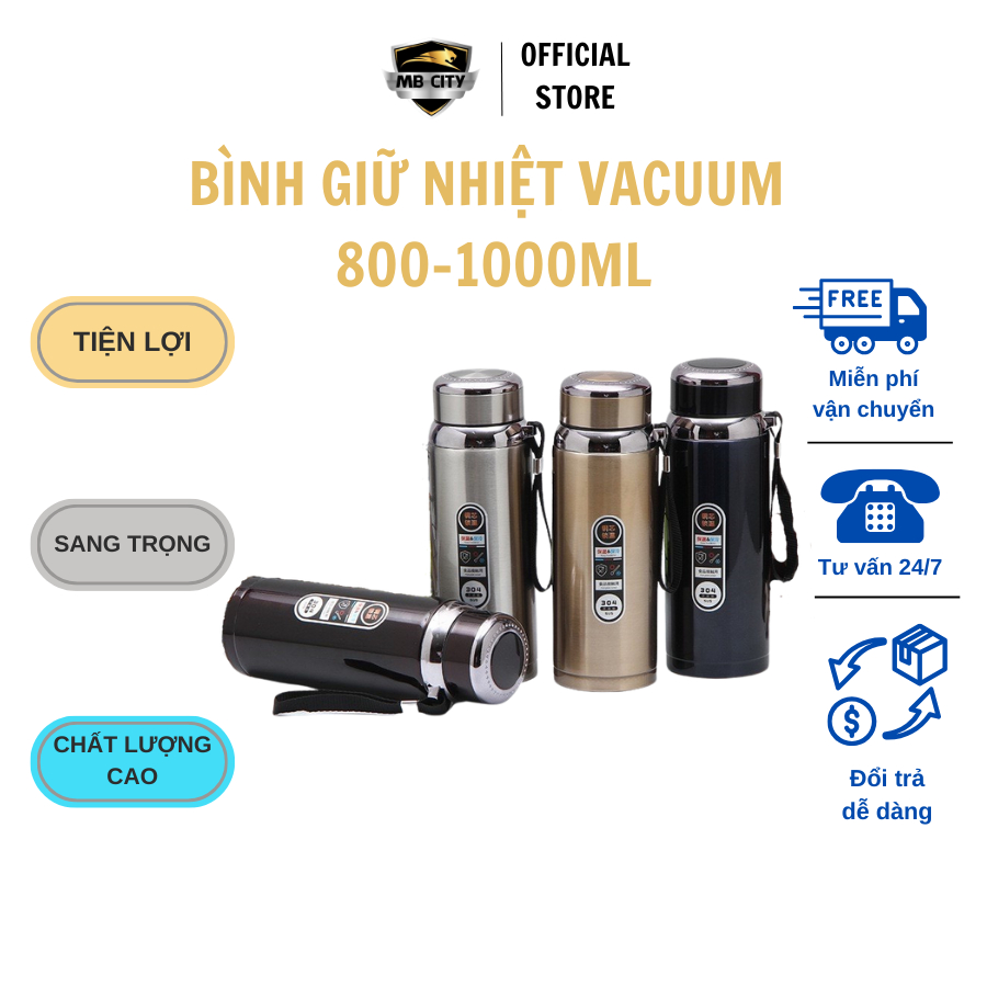 Bình Giữ Nhiệt Cao Cấp VACUUM CUP 800-1000ml Inox 304 Giữ Nhiệt 3-6 Tiếng | Shopee Việt Nam