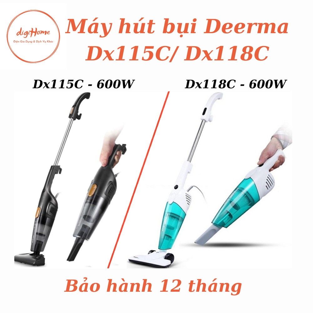 (Deerma DX115C / DX118C) Máy Hút Bụi Cầm Tay - Công Suất 600W, Lực hút ...