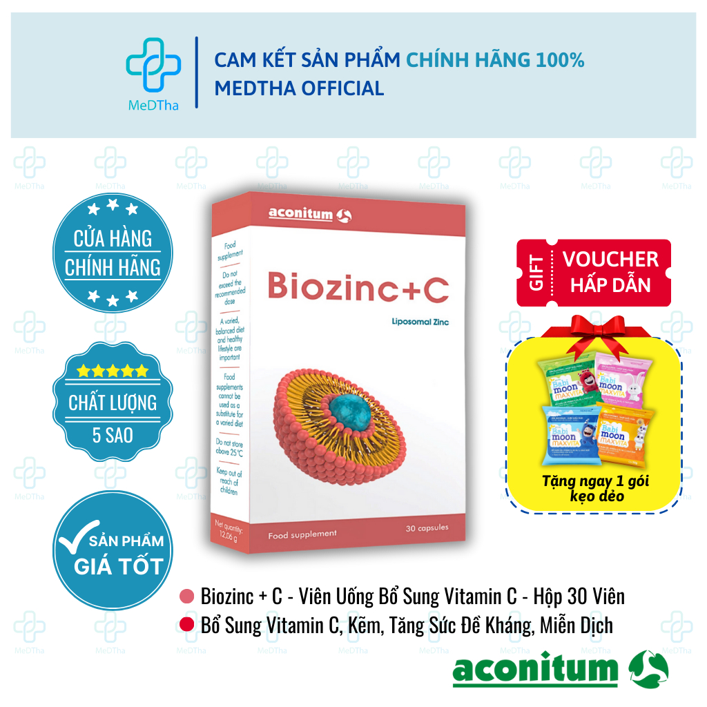Biozinc + C - Viên Uống Bổ Sung Vitamin C, Kẽm, Tăng Sức Đề Kháng, Miễn ...