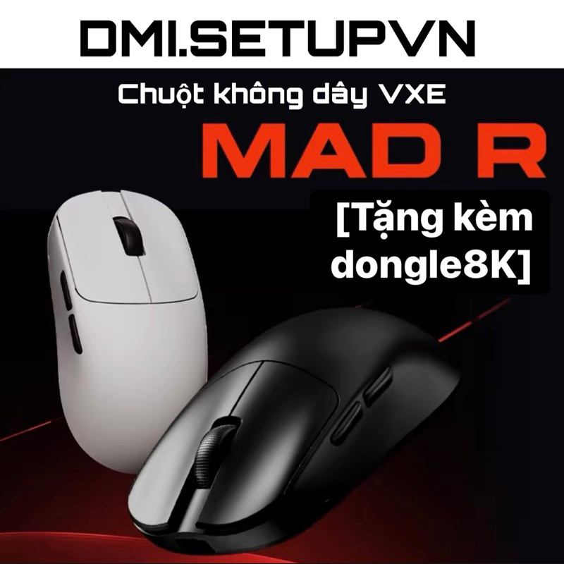 [Tặng kèm dongle8K] Chuột không dây VXE MAD R | MAJOR | PAW3950 | 8K ...