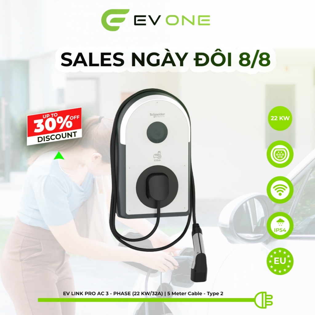 Bộ sạc ô tô điện tại nhà EV Link Pro AC Schneider 22 kW | Shopee Việt Nam
