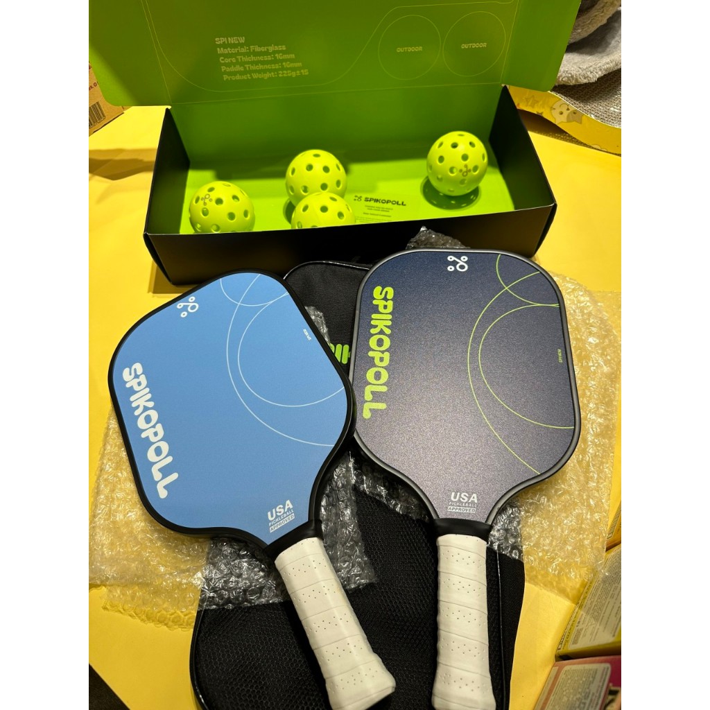 Vợt Pickleball tiêu chuẩn USA-COMBO 2 Vợt SPI NEW + TẶNG 4 bóng + hộp ...
