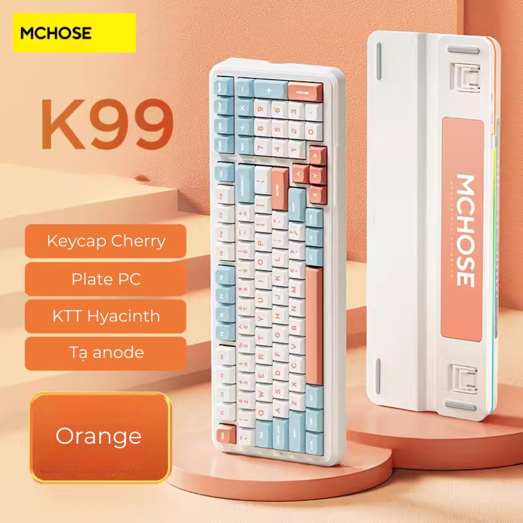 Bàn Phím Cơ Fullsize 99 - Mchose K99 V1 | V2 - 3 Mode kết nối - Mạch xuôi - RGB - Plate PC | FR4 ...