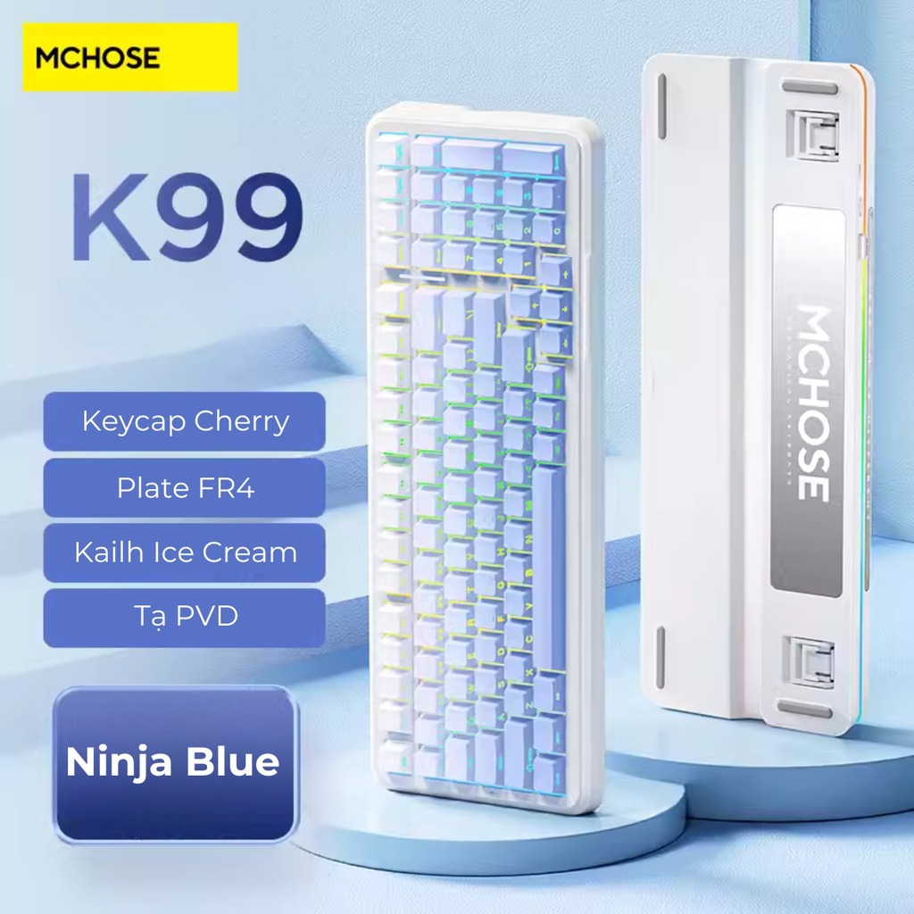 Bàn Phím Cơ Fullsize 99 - Mchose K99 V1 | V2 - 3 Mode kết nối - Mạch xuôi - RGB - Plate PC | FR4 ...