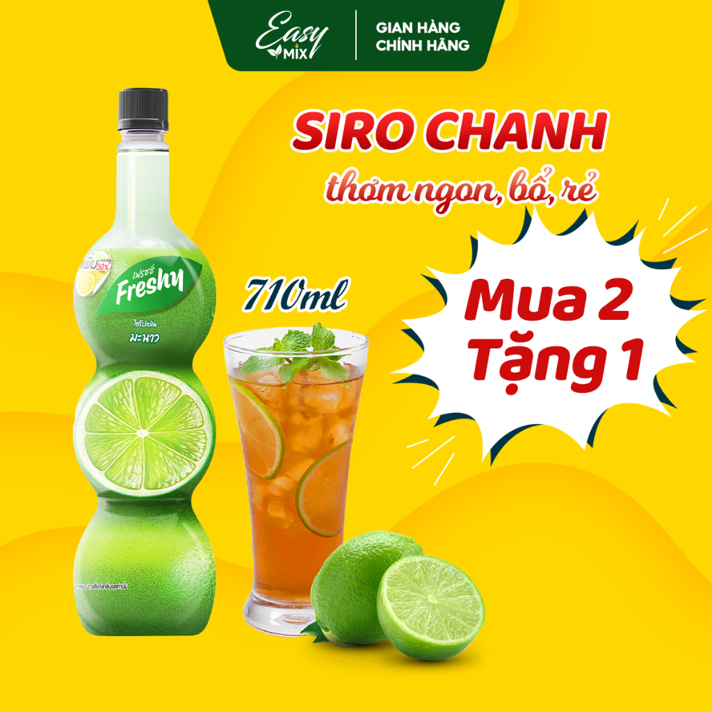 Siro Chanh Freshy Lime Syrup Nguyên Liệu Pha Chế Trà Sữa Chai 710ml ...