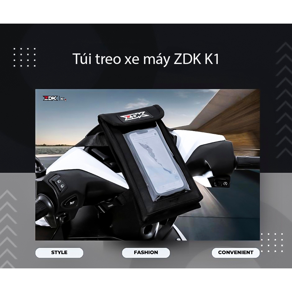 Túi Treo Đầu Xe Máy ZDK K1, Đựng Điện Thoại Chống Cướp Giật, Xem Google Map 2025 | Shopee Việt Nam