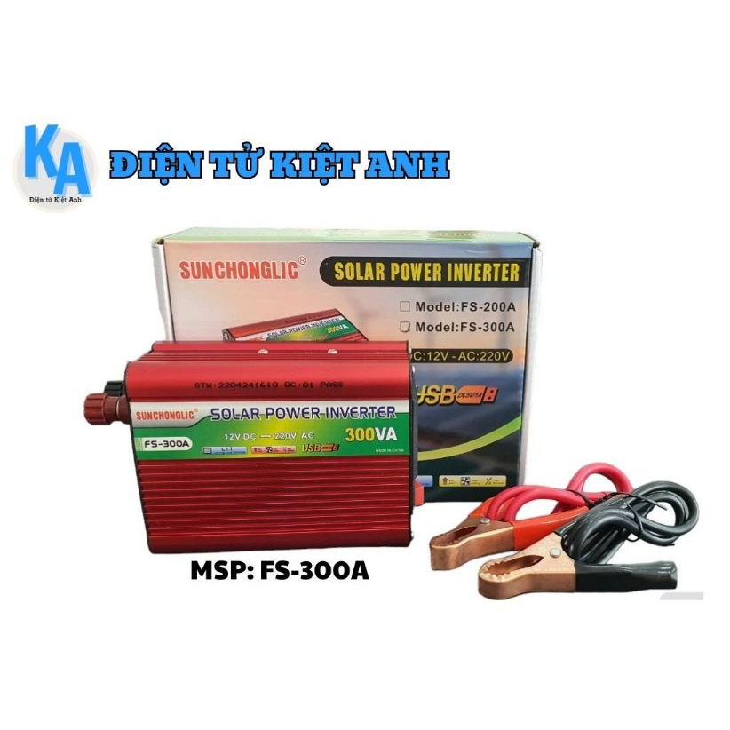 Bộ Đổi Điện 12V Sang 220V, Sunchonglic 300VA - FS-300A | Shopee Việt Nam
