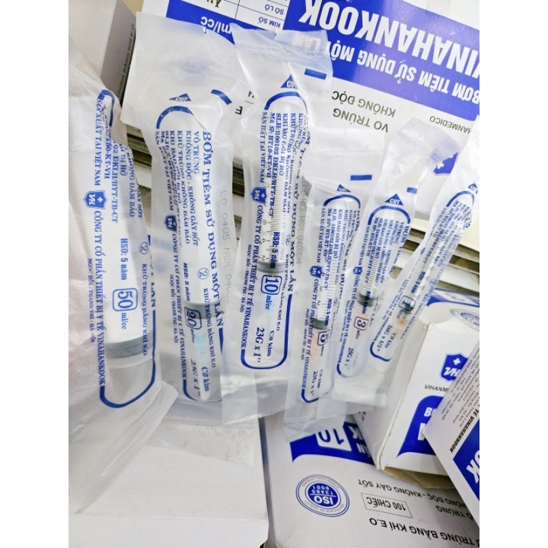 (Lẻ 1cái đủ loại) kim tiêm 1cc, 3cc, 5cc,10cc, 20cc, 50cc/ bơm tiêm sử dụng 1 lần 1ml, 3ml, 5ml ...