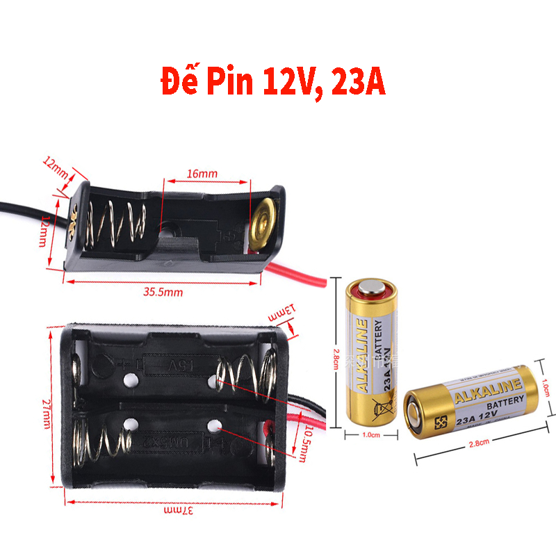 Pin 12V 23A Dùng Cho Remote RF, Đế 1, 2 Pin 12V 23A 27A | Shopee Việt Nam
