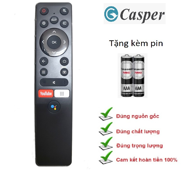 Remote Điều khiển TV Casper giọng nói- Hàng mới chính hãng, Tặng kèm ...