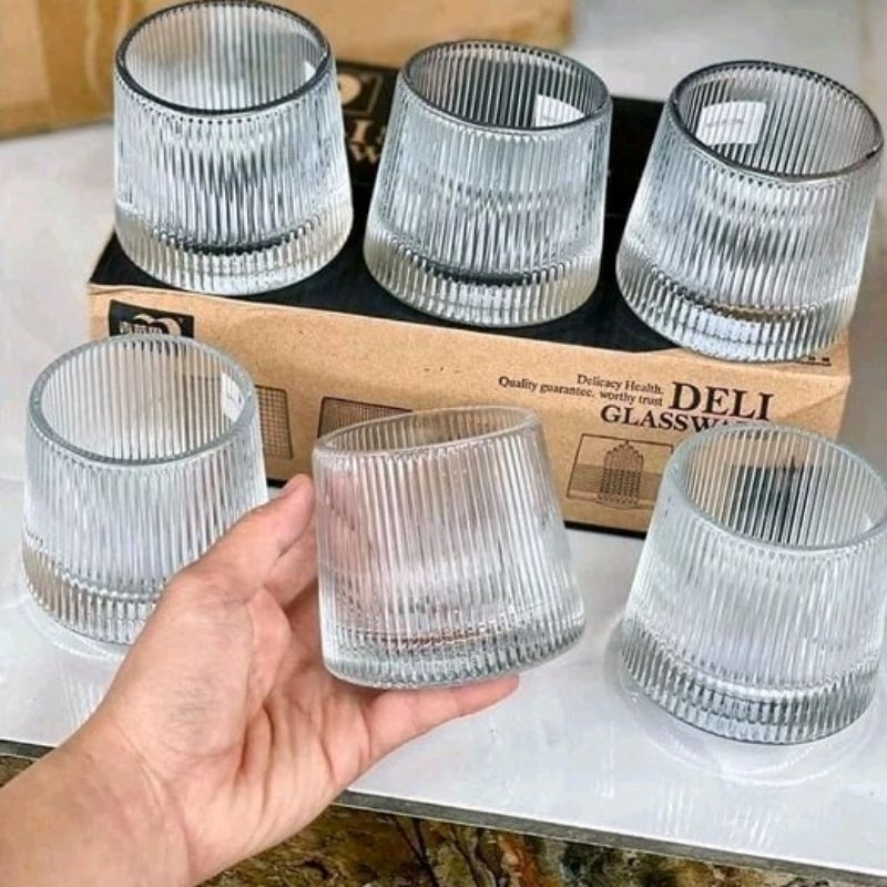Bộ 6 cốc thủy yinh cao cấp chịu nhiệt đế xoay 360 độ sẵn | Shopee Việt Nam