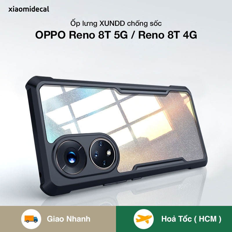 Ốp lưng XUNDD OPPO Reno 8T 5G / Reno 8T 4G mặt lưng trong suốt, viền ...