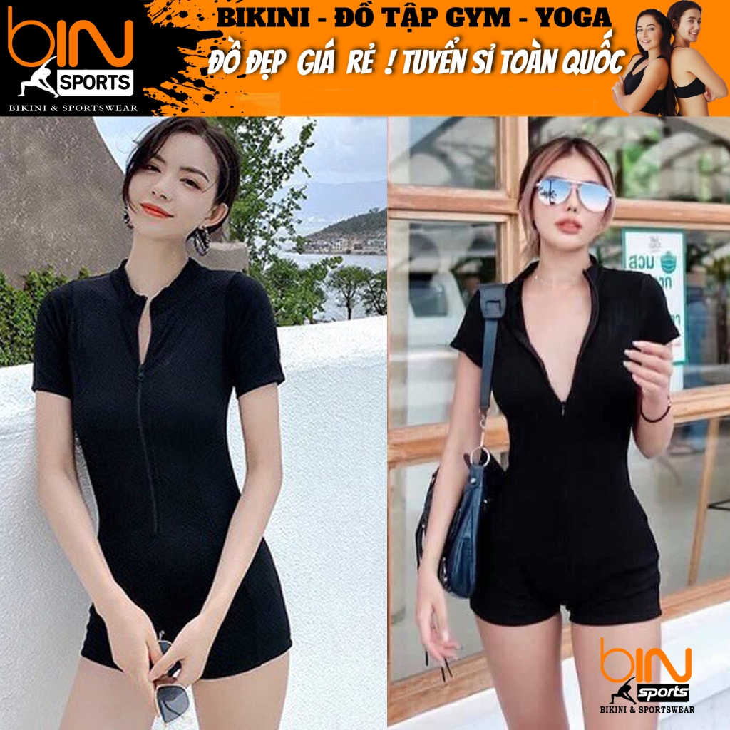 Bikini Bộ Đồ Bơi Nữ Liền Thân Đùi Có Tay Đủ Size Từ 40kg đến 63kg Bin Sports BHV145 | Shopee ...