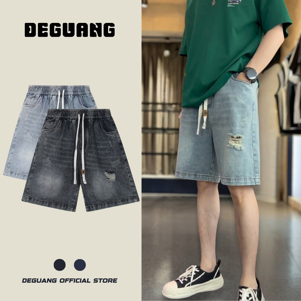Quần Đùi Jean Chun De Guang Điểm Nhấn Rách Gối Phong Cách Hàn Quốc Đi ...