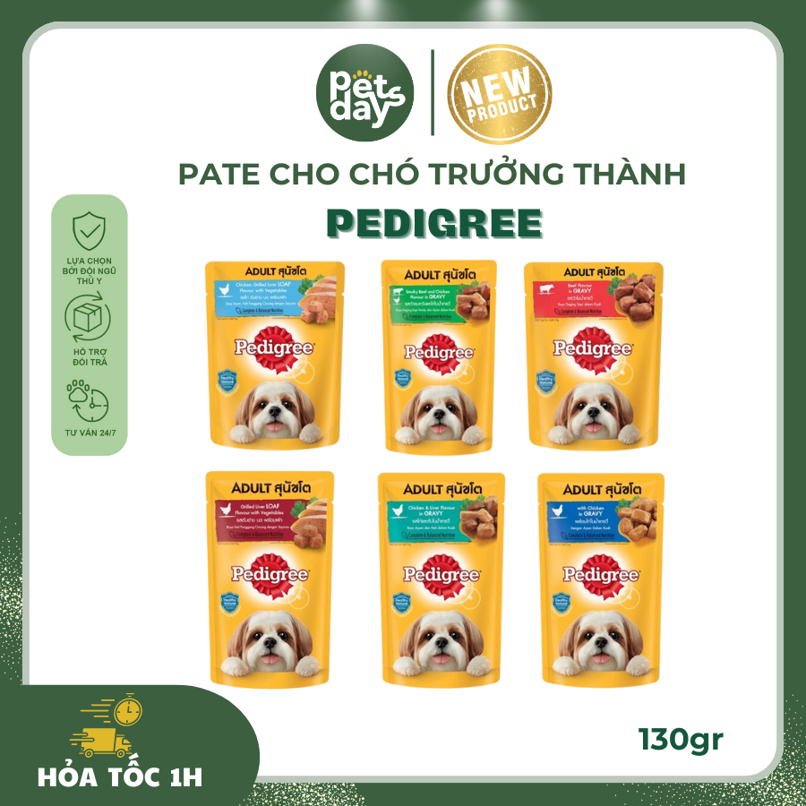 Pate cho chó trưởng thành PEDIGREE - Thức ăn ướt dành cho chó lớn đủ vị ...