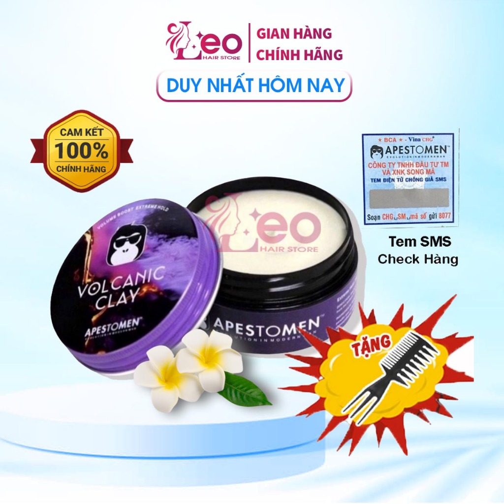 Sáp vuốt tóc Apestomen Volcanic Clay 80g chính hãng có team SMS chính ...