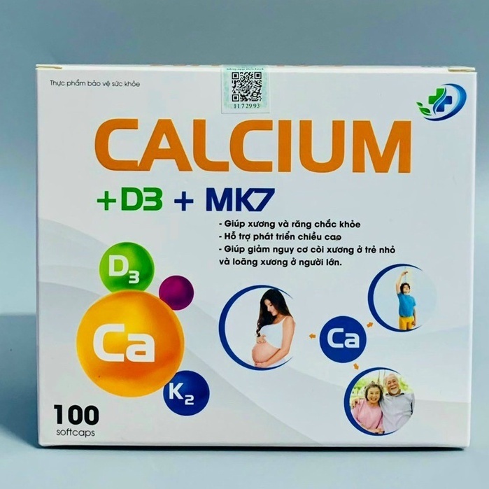 CALCIUM D3-MK7 - bổ sung canxi cho bà bầu, bổ sung canxi và vitamin D3 - Hộp 100 Viên | Shopee ...