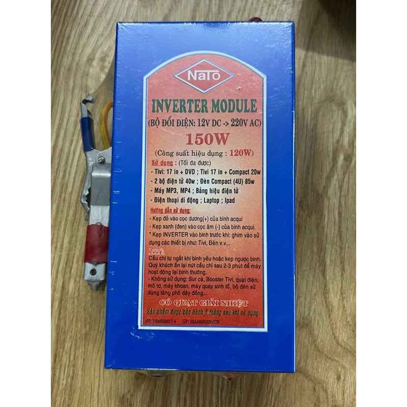 Đổi điện invater 12v sang điện 220v 100w 150w 250w dùng sạc điện thoại ...