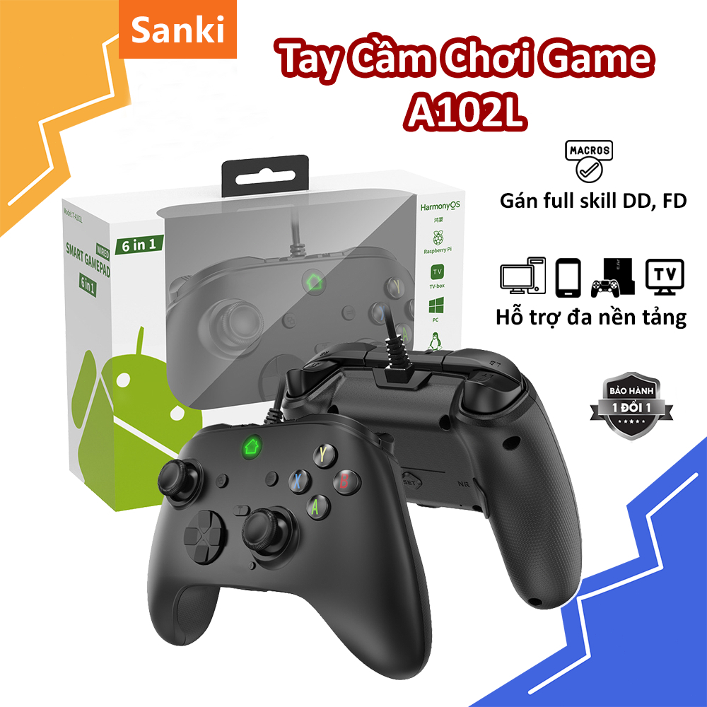 Tay cầm Chơi Game có dây A102L 360 độ rung dùng cho PC Laptop, PS3, ĐT ...