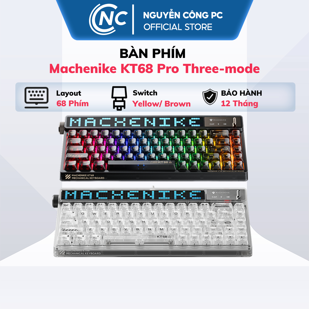 Bàn phím Machenike KT68 Pro Three-mode | Shopee Việt Nam