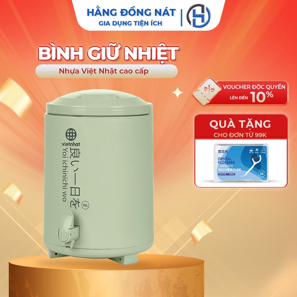 Bình giữ nhiệt nóng, lạnh nhựa Việt Nhật cao cấp 6L 8L 10L có vòi rót ...