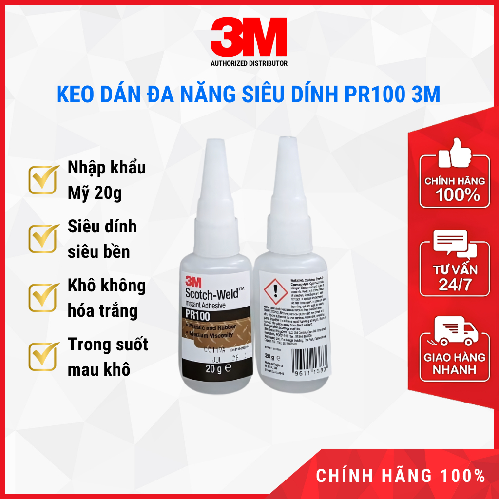 Keo dán đa năng siêu dính Scotch-Weld 20g 3M PR100 | Shopee Việt Nam