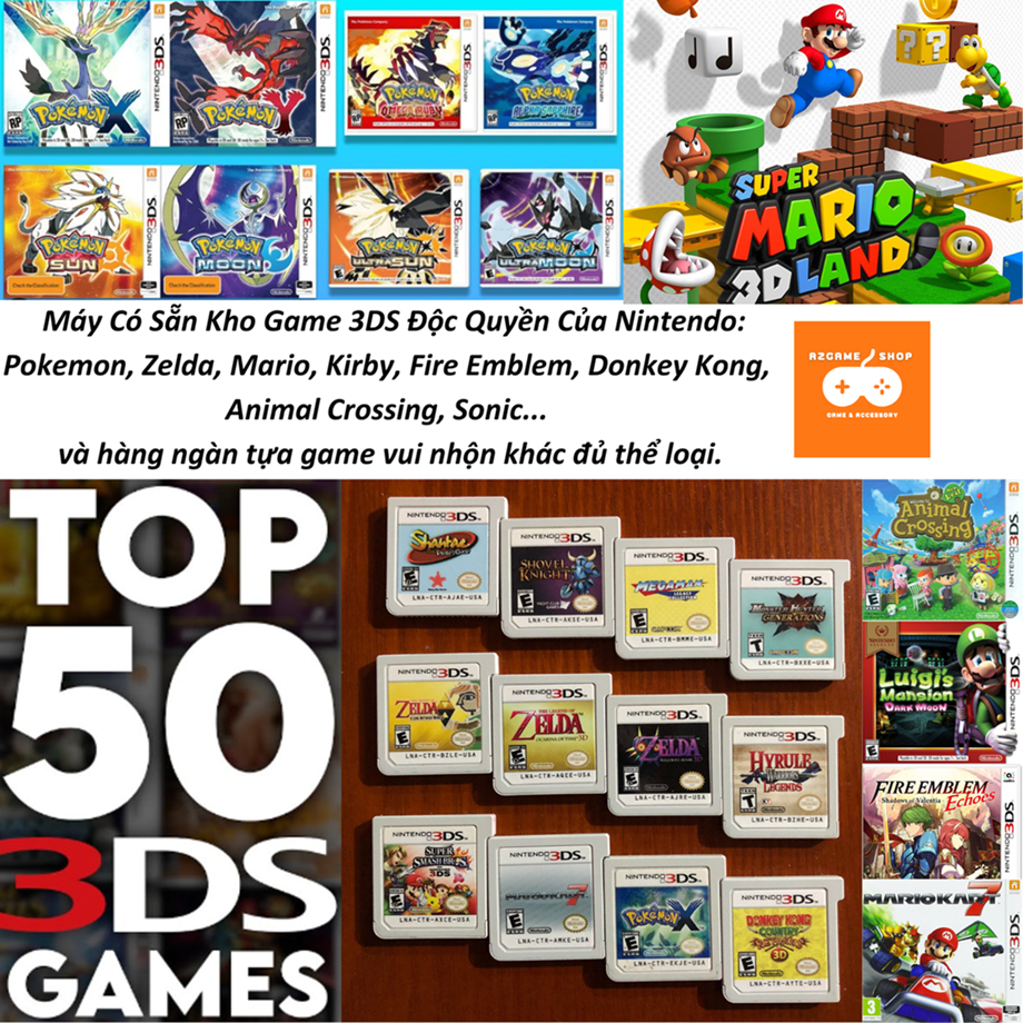 Máy Chơi Game Nintendo New 3DS LL (Kho 5000 Game 3DS/NDS/GBA/GBC/NES/SNES) Đầy Đủ Phụ Kiện ...