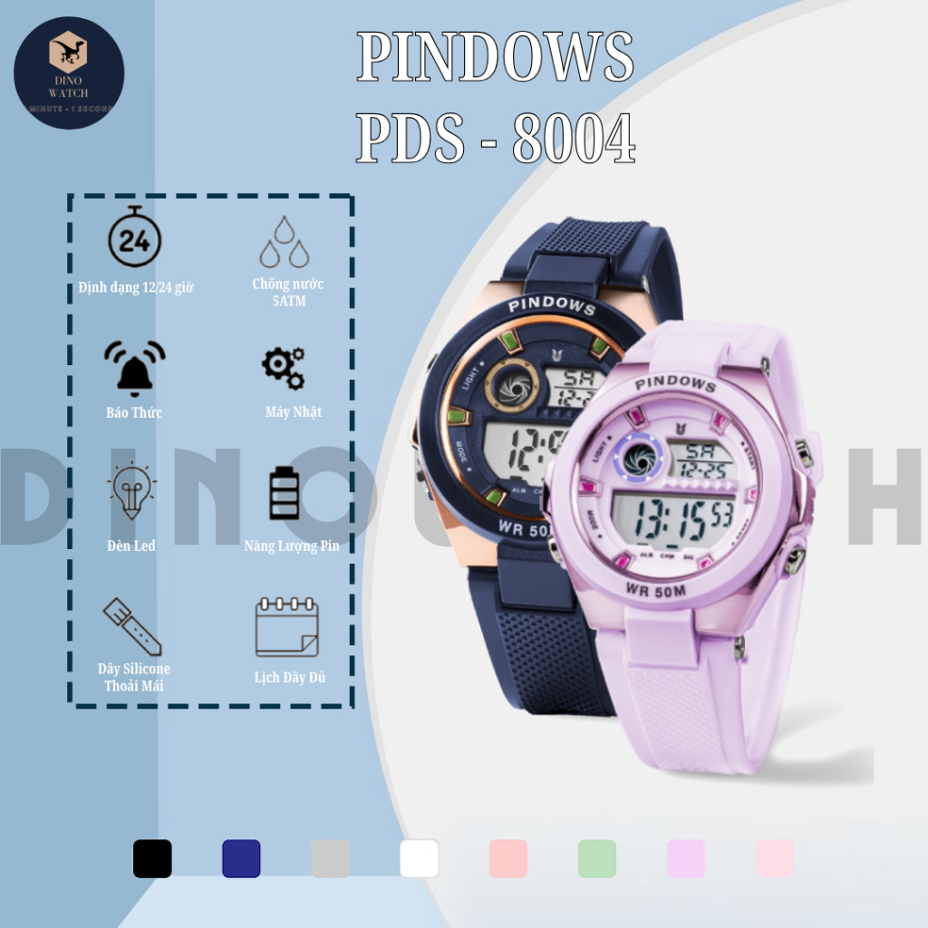 ĐỒNG HỒ NAM NỮ UNISEX THỂ THAO ĐIỆN TỬ PINDOWS PDS 8004 DÂY CAO SU 39MM | Shopee Việt Nam
