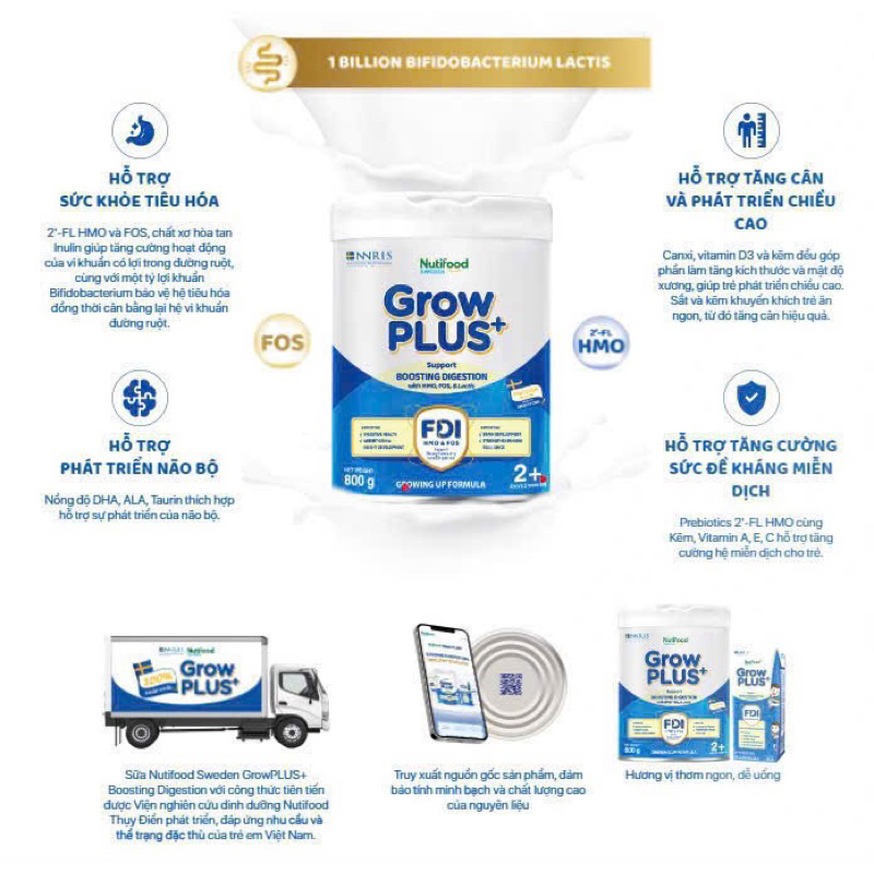 Sữa bột Growplus tiêu hóa 800g | Shopee Việt Nam