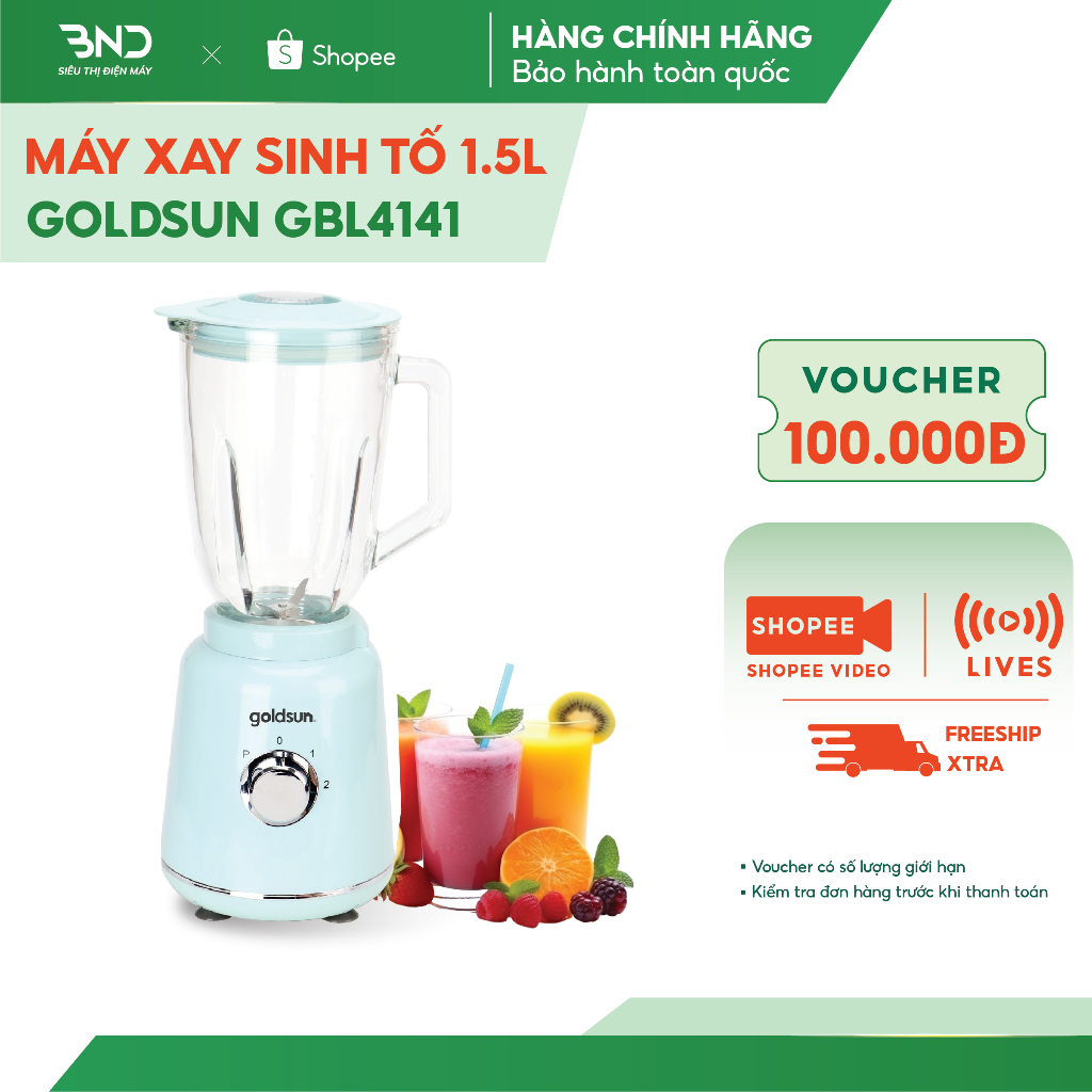 Máy xay sinh tố Goldsun GBL4141 cối xay thủy tinh 2 chế độ công suất 800w bảo hành 12 tháng ...