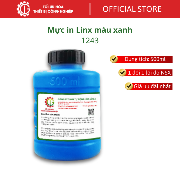 Mực cho máy in date Linx 500ml xanh 1243 máy in phun date | Shopee Việt Nam