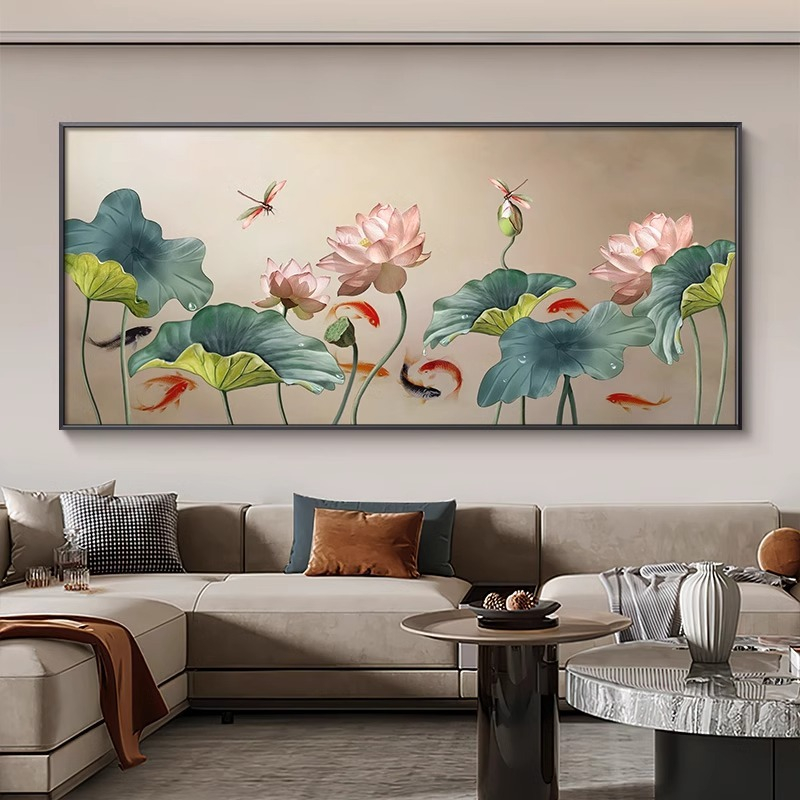 Tranh CANVAS hoa sen nhiều mẫu đẹp nhất, trang trí phòng khách/phòng thờ tài lộc (có khung&móc ...