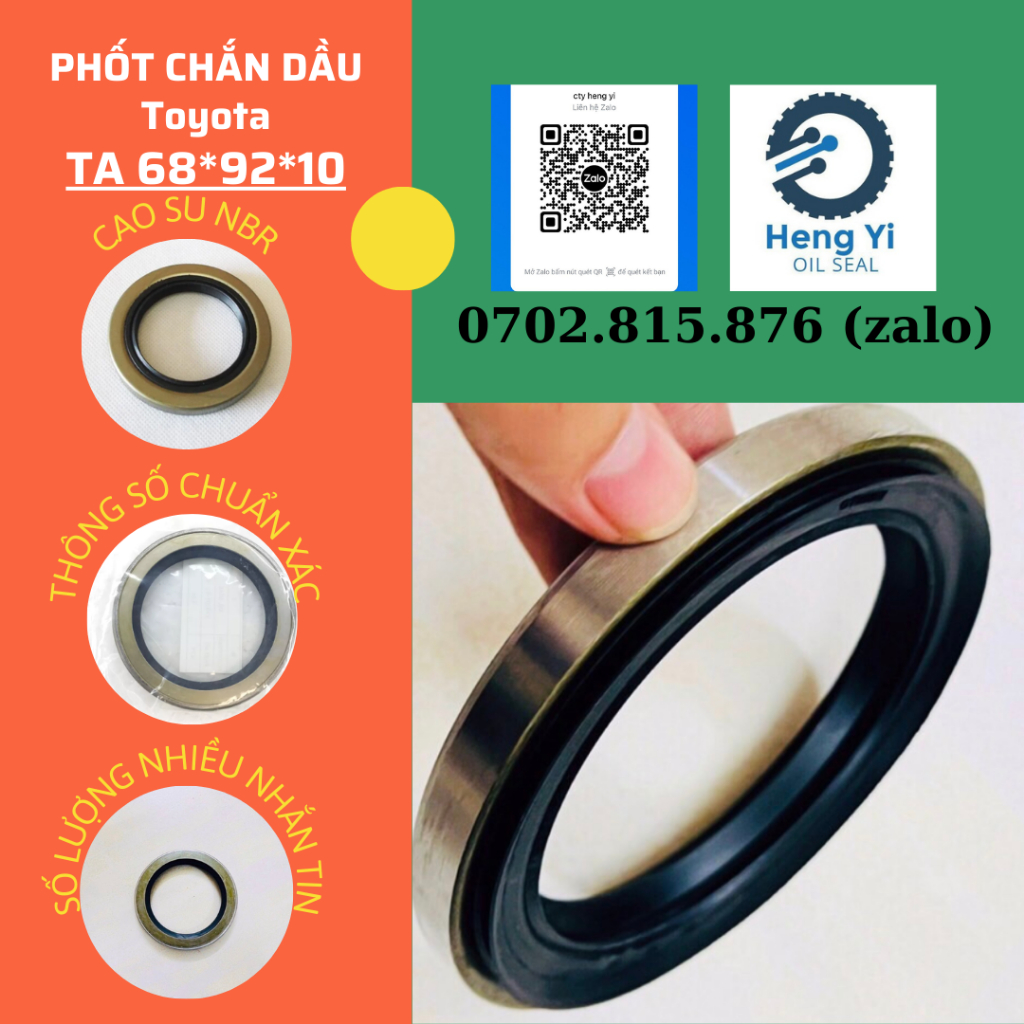 PHỐT CHẮN DẦU TA 68*92*10 OIL SEAL TA TYPE, PHỐT ỐP SẮT 2 MẶT HYTT Oil Seal - TA 68x92x10 (Made ...