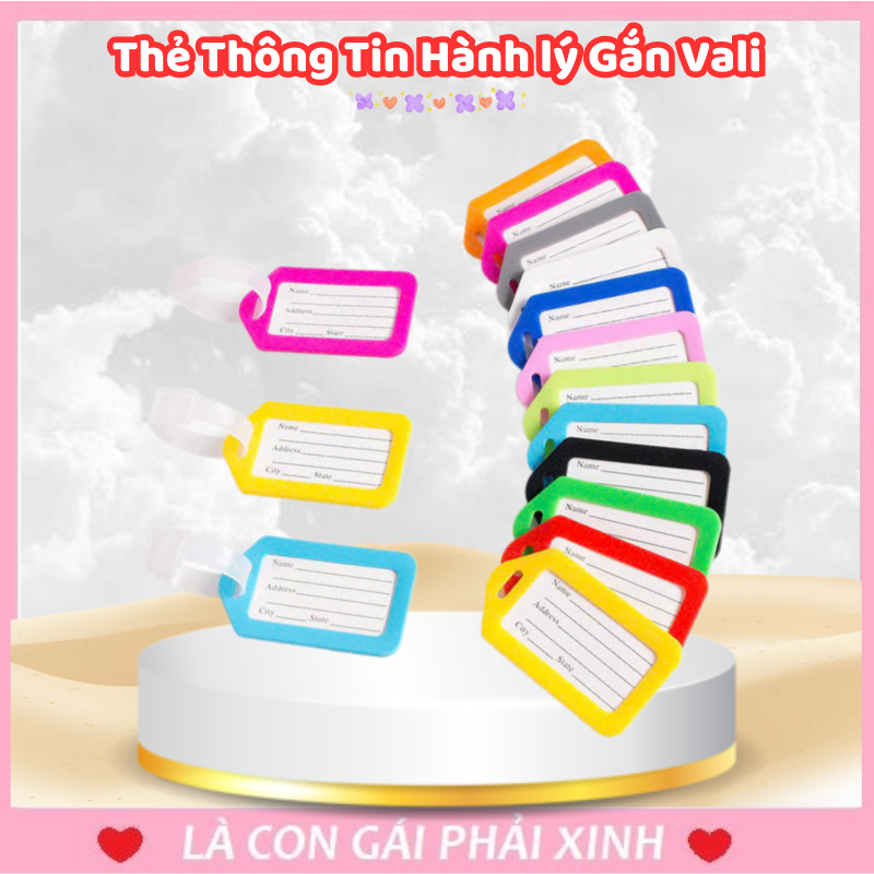 Thẻ Hành Lý Name Tag Treo Vali, Balo, Cặp Sách Cho Bé, Hành Lý Du Lịch ...