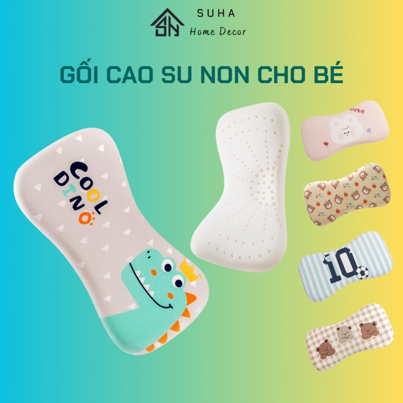 Gối cao su non cho bé thiết kế công thái học cho trẻ từ 0-6 tuổi tùy ...