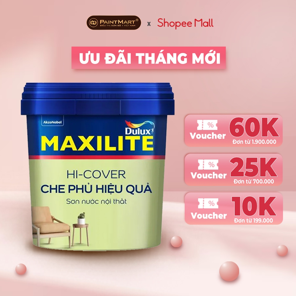 (SẢN PHẨM MỚI-5 lít) Sơn tường trong nhà MAXILITE HI COVER che phủ hiệu ...