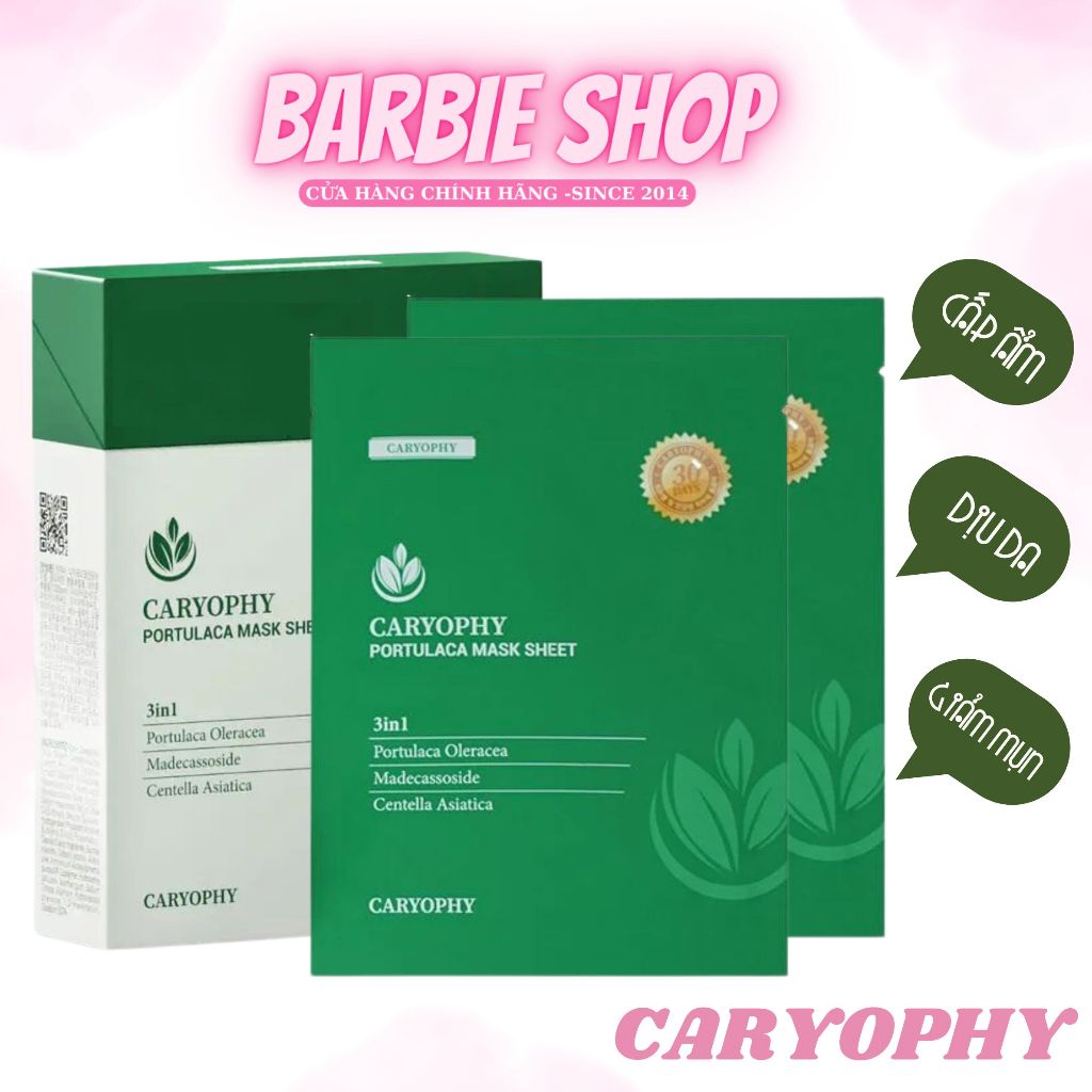 Mặt Nạ Giảm Mụn Chuyên Sâu Caryophy Portulaca Mask Sheet (Hộp) | Shopee ...
