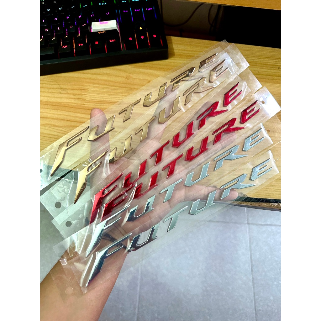 Tem FUTURE 125 FI 2018 - 2022 chữ nổi ốp sườn. Logo dán xe xi mạ cao ...