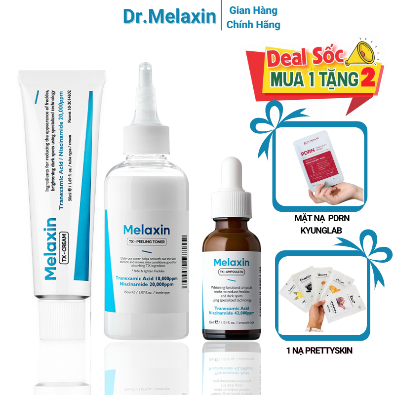 Dr Melaxin,Combo sản phẩm Kem nám TX 50ML , Serum nám TX 30ML , Toner ...