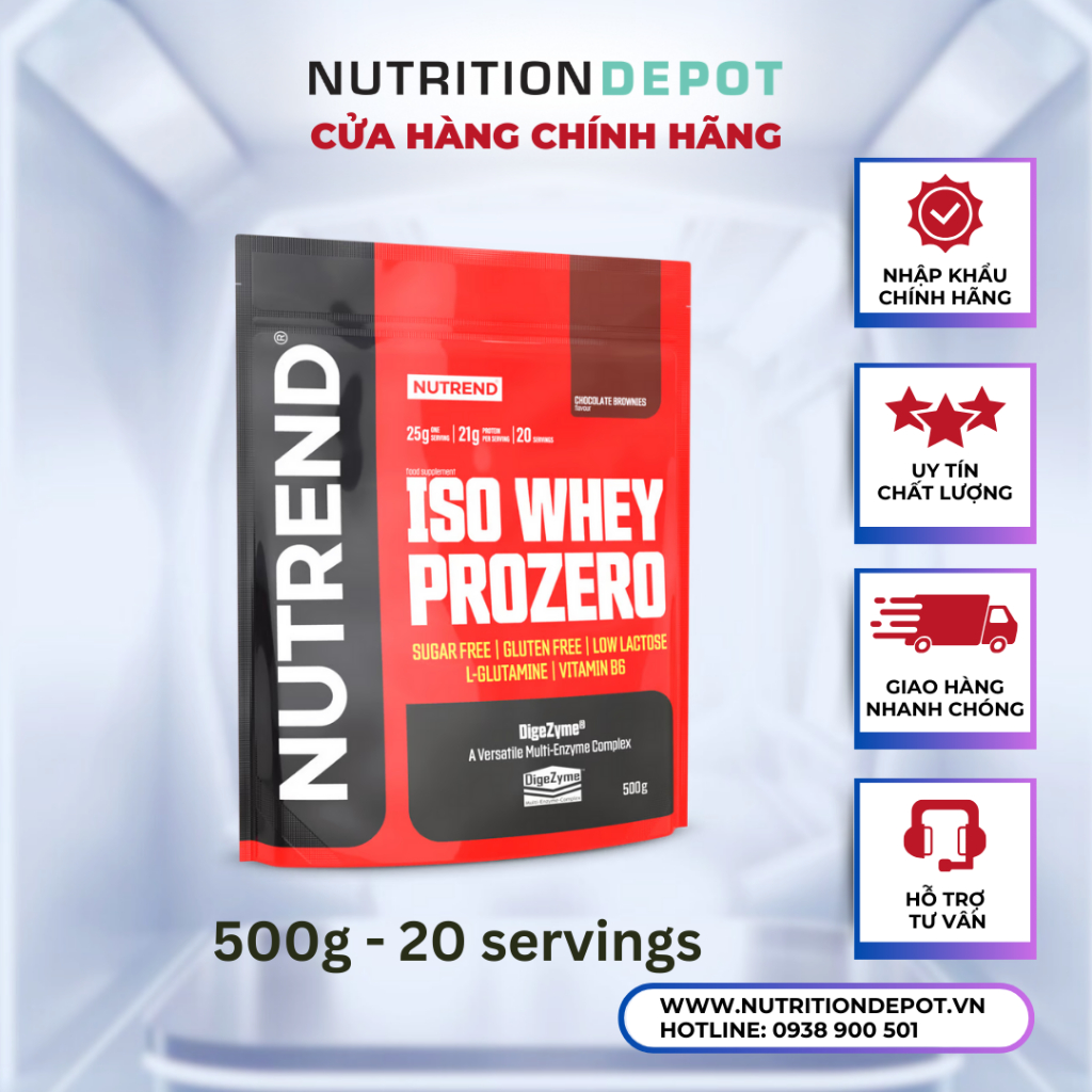 Sữa bổ sung đạm protein Nutrend Whey Protein Isolate Iso Prozero (500g ...