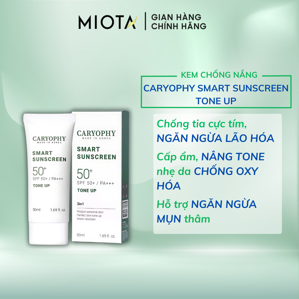 Kem Chống Nắng Ngừa Mụn, Cấp Ẩm, Dưỡng Sáng, Nâng Tone Caryophy Smart ...