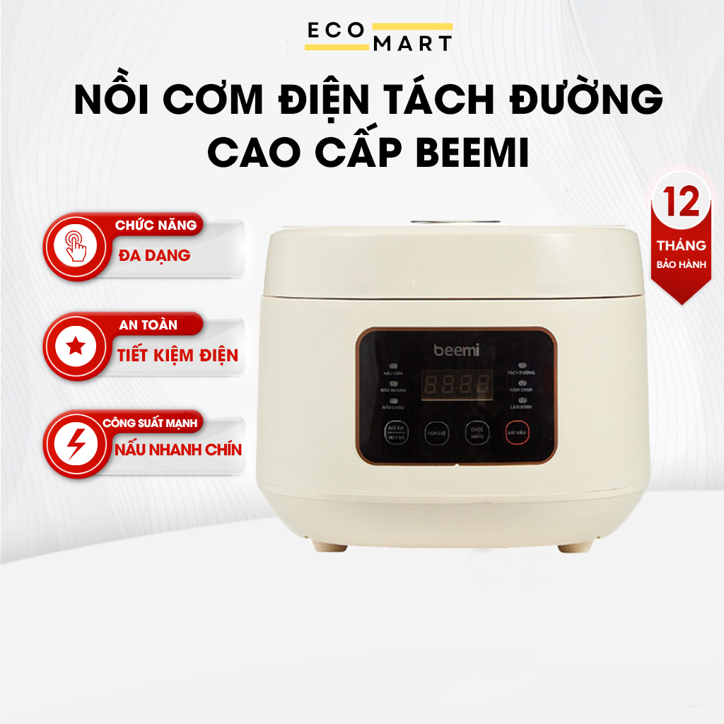 Nồi cơm điện tách đường Beemi BẢN TIẾNG VIỆT chống dính dung tích 1,2L ...