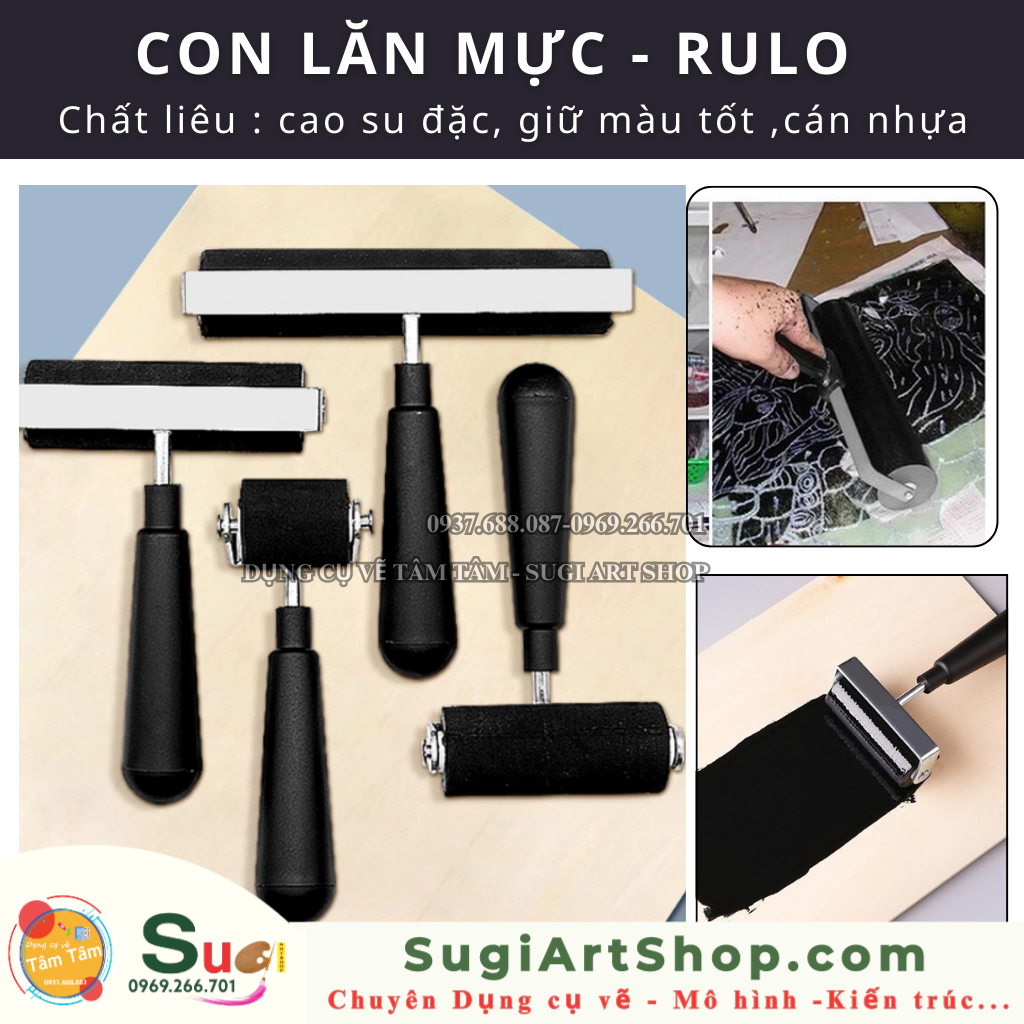 Con lăn mực cao su , Con lăn giấy dó, Rulo (Ru lô ) lăn mực - Dụng cụ ...