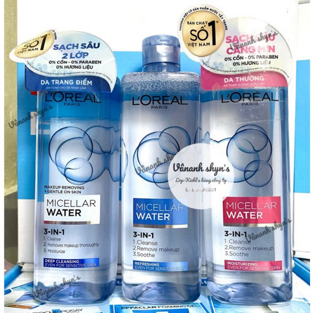 [Hàng công ty - có tem phụ] Nước tẩy trang L’oreal Paris 3-in-1 Micellar Water 400ml | Shopee ...
